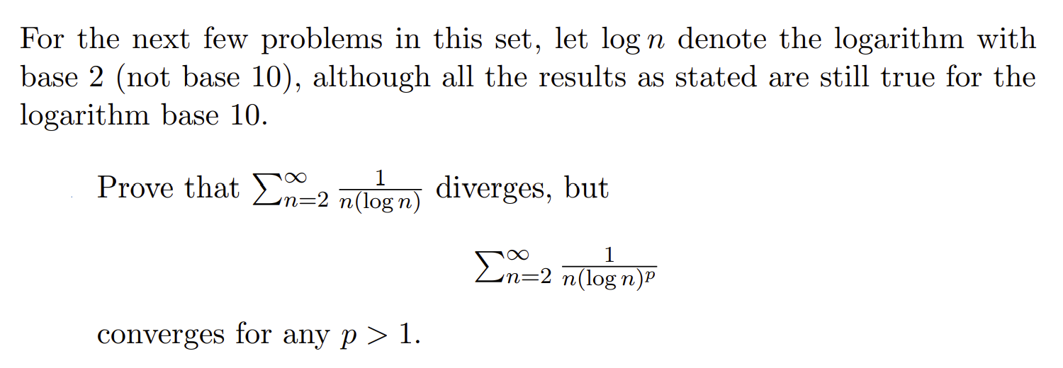 Solved For the next few problems in this set, let logn | Chegg.com