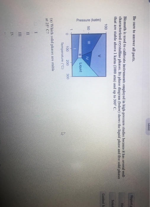 Solved Be sure to answer all parts. Report Bismuth is used | Chegg.com