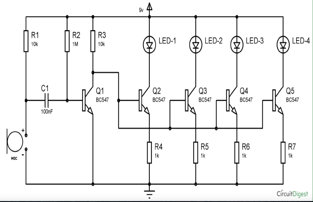 PLEASE USE MULTISIM TO BUILD THIS "MUSIC LED CIRCUIT" | Chegg.com