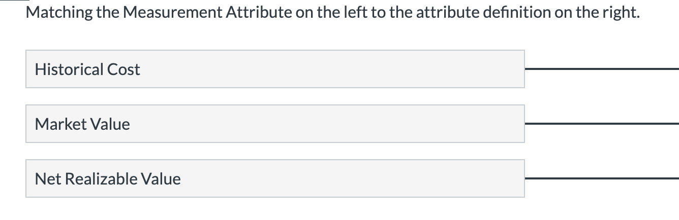 Solved Matching the Measurement Attribute on the left to the | Chegg.com