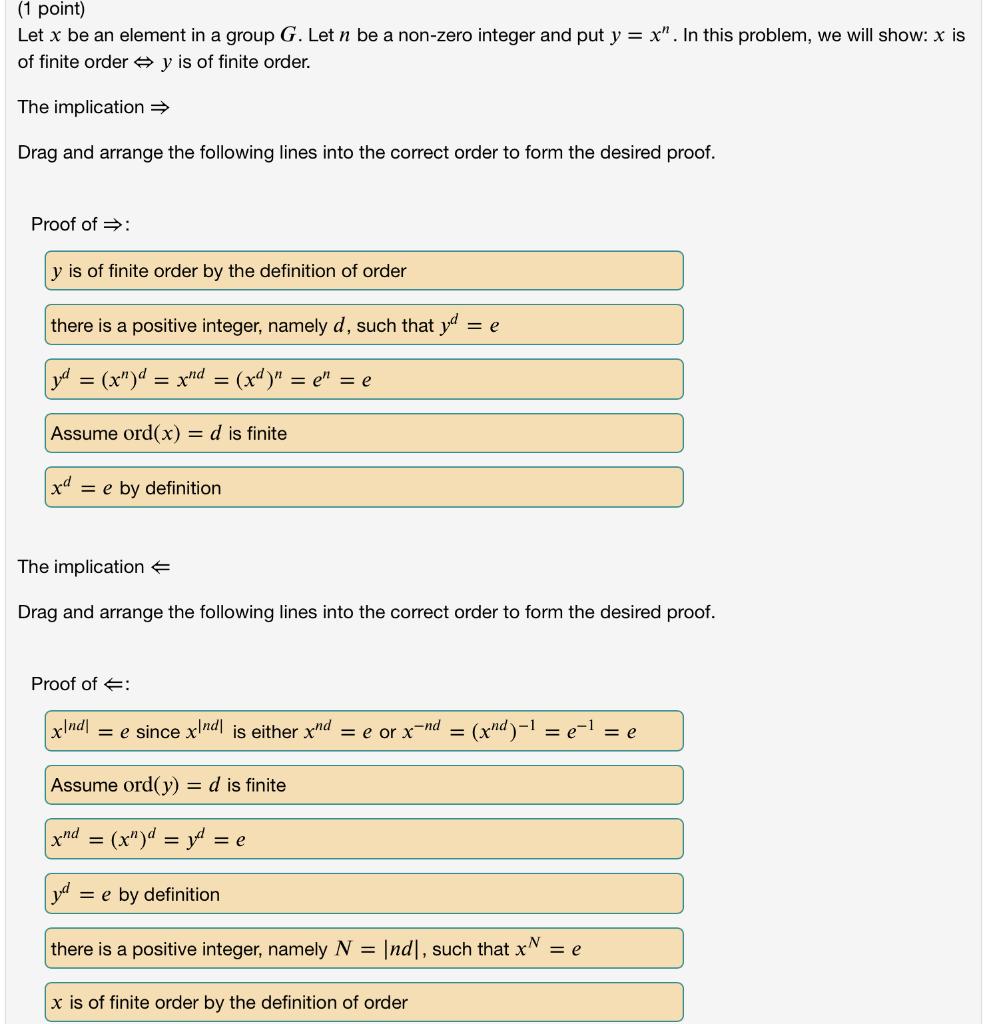Solved _et x be an element in a group G. Let n be a non-zero | Chegg.com