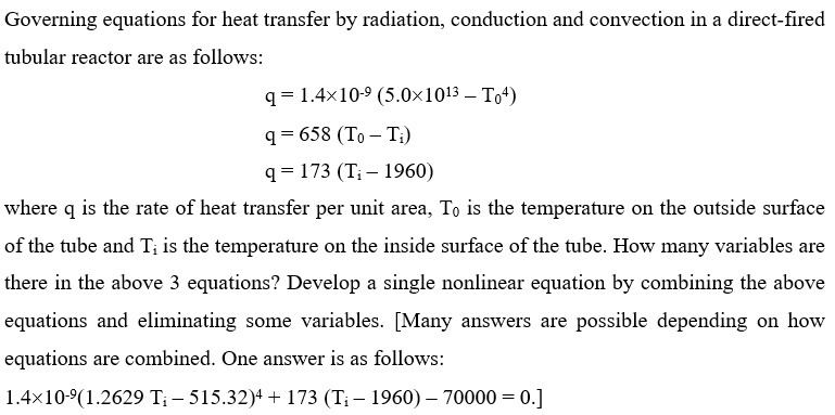 Solved Governing equations for heat transfer by radiation, | Chegg.com