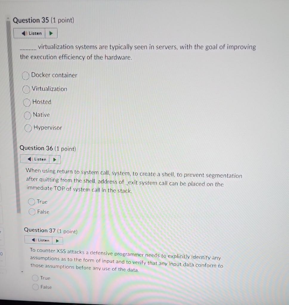 Solved virtualization systems are typically seen in servers, | Chegg.com
