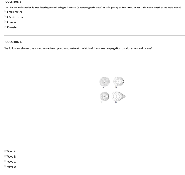 Solved QUESTIONS 20. An FM radio station is broadcasting an | Chegg.com