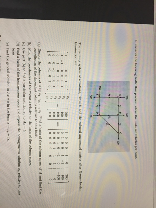 Solved Consider the following traffic flow problem where the | Chegg.com