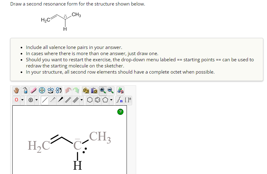 Solved Draw a second resonance form for the structure shown | Chegg.com