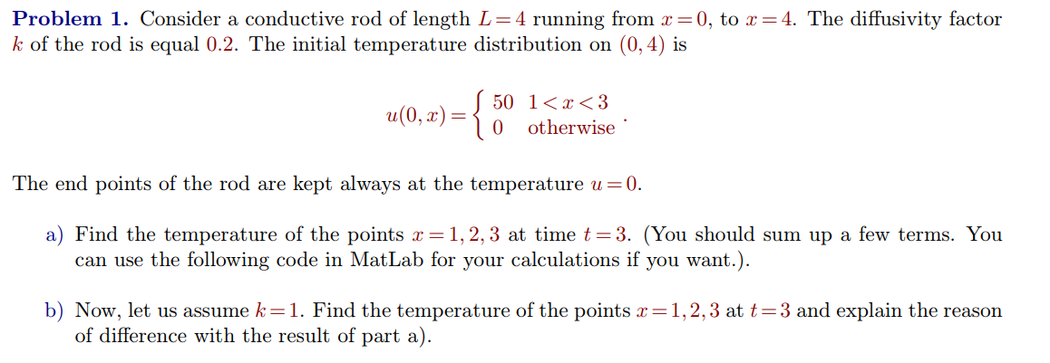 Solved Problem 1. Consider a conductive rod of length L=4 | Chegg.com