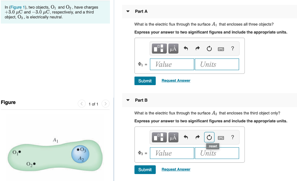 Solved In (Figure 1), two objects, O1 and O2, have charges | Chegg.com