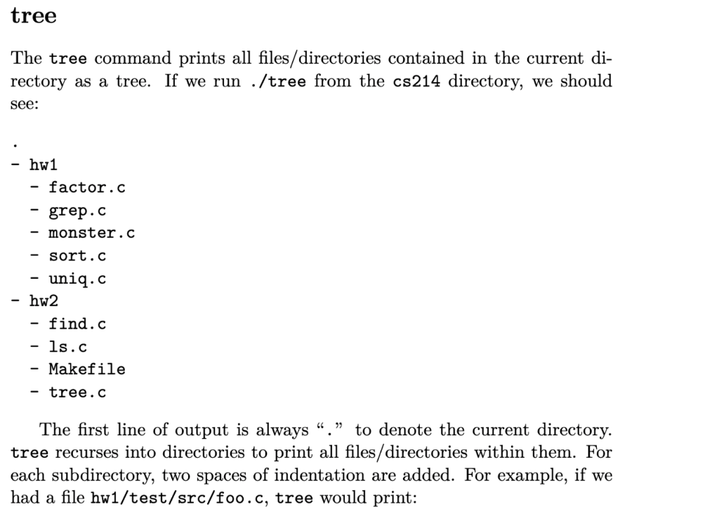 Solved tree The tree command prints all files/directories | Chegg.com