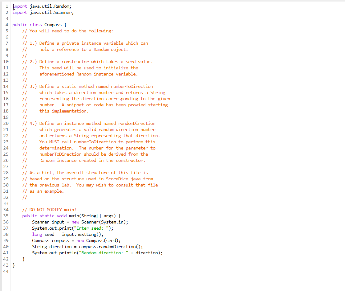 Solved Step 4: Open CompassTest, java as a Test File, and | Chegg.com