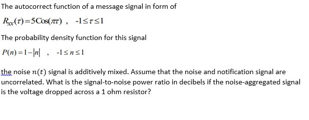 Solved The autocorrect function of a message signal in form | Chegg.com