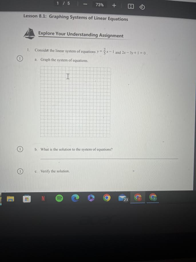 Solved 1. Consider the linear system of equations y=52x−1 | Chegg.com