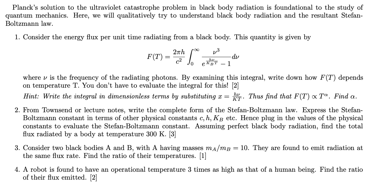 Solved Planck's solution to the ultraviolet catastrophe | Chegg.com