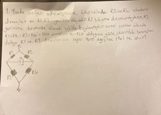 Solved In the wheatstone bridge given on the right, r2 and | Chegg.com