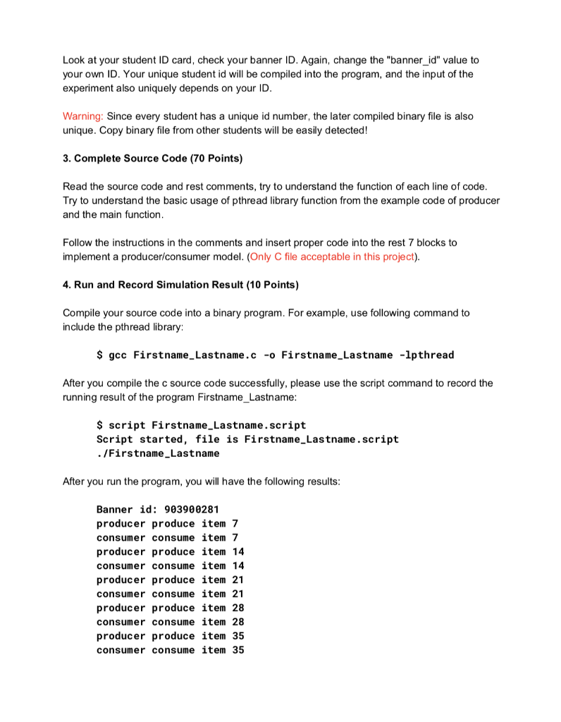 COMP 3500 Introduction to Operating Systems Project 3 | Chegg.com