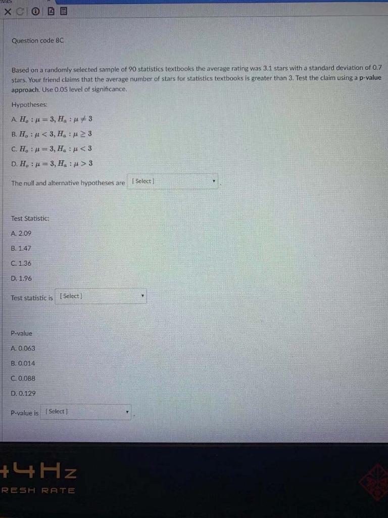 Solved XC Question code 8C Based on a randomly selected | Chegg.com