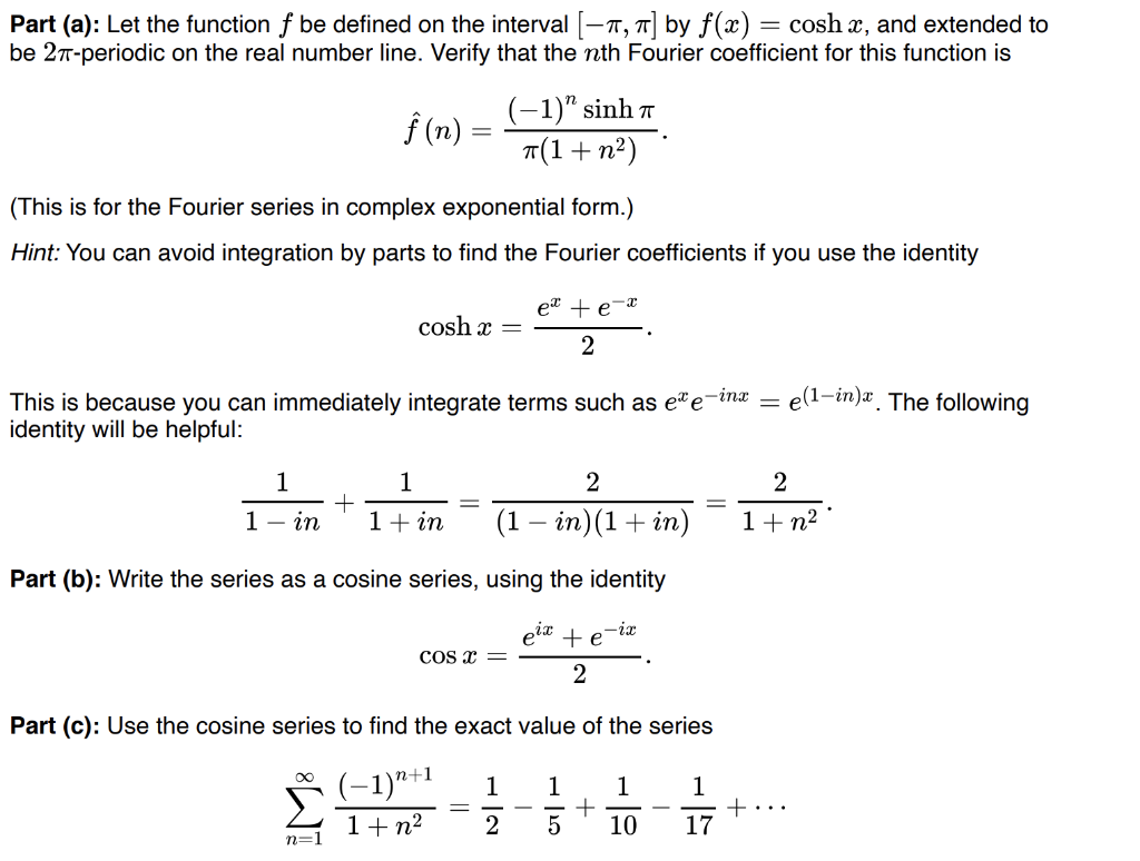 Solved Part (a): Let the function f be defined on the | Chegg.com