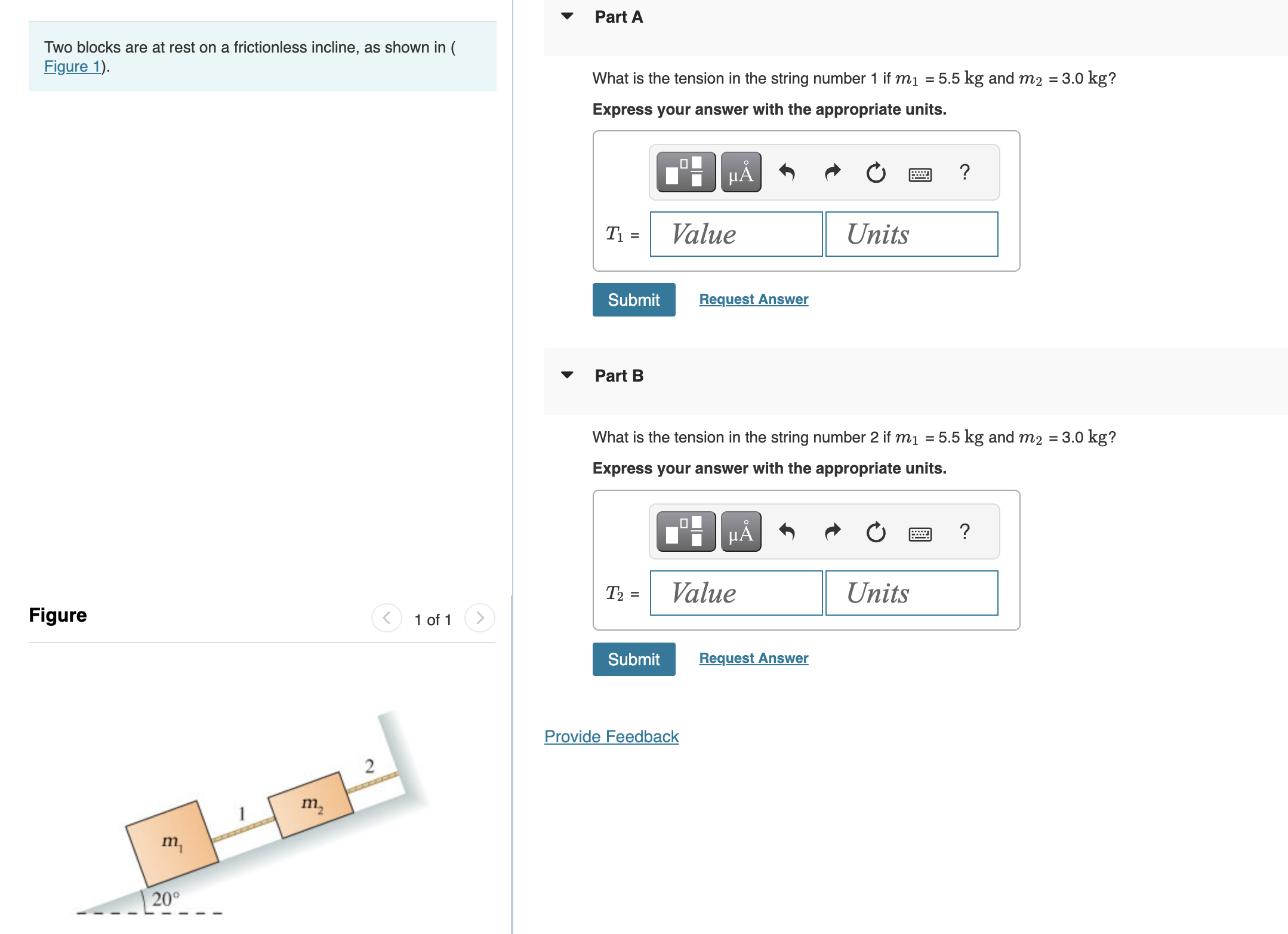 Solved Two blocks are at rest on a frictionless incline, as | Chegg.com