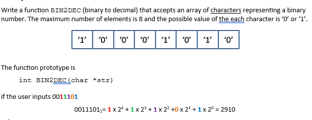 Solved Write A Function Bin2dec Binary To Decimal That 8542