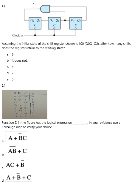 Solved Assuming the initial state of the shift register | Chegg.com