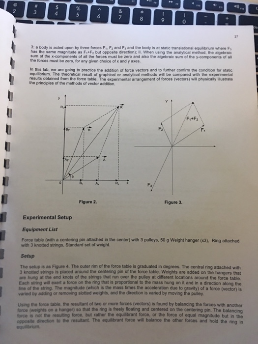 4 5 Lab 103: Translational Static Equilibrium-Force | Chegg.com