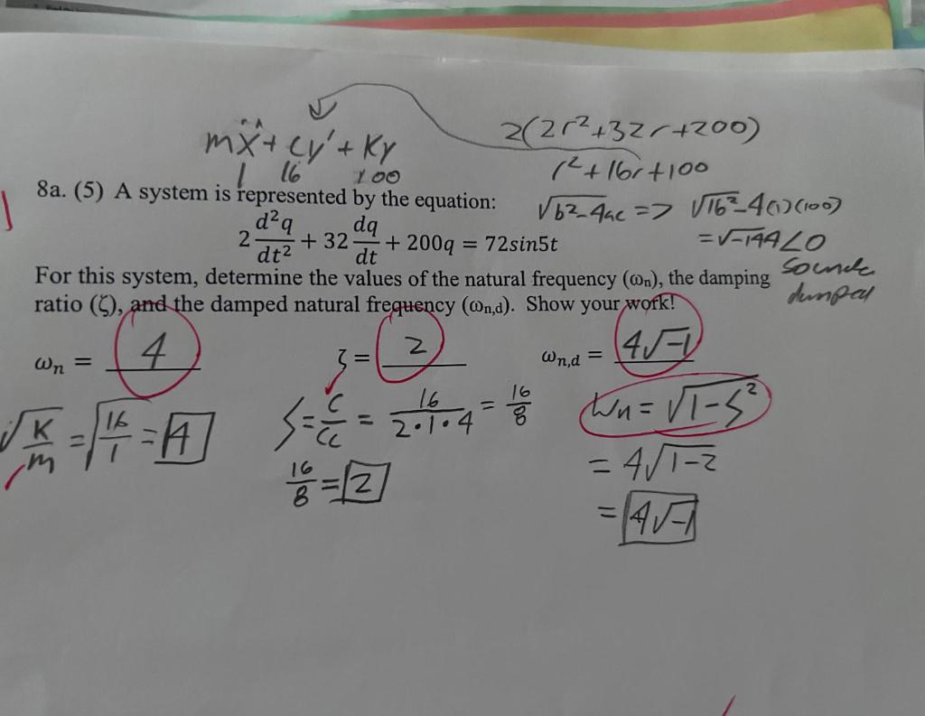 Solved 8a. (5) A system is represented by the equation: | Chegg.com