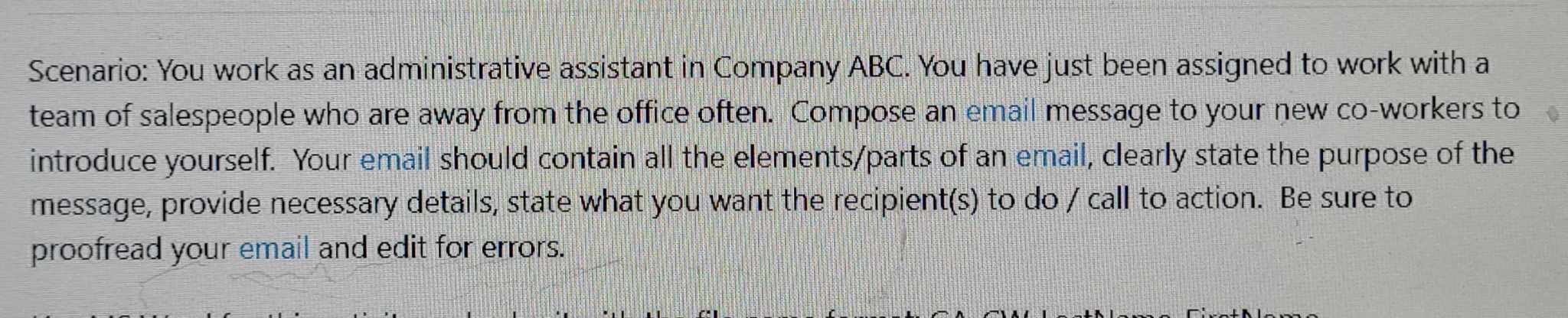Scenario: You work as an administrative assistant in | Chegg.com