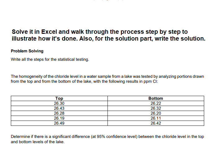 Solved Solve it in Excel and walk through the process step | Chegg.com