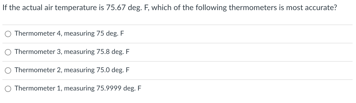 Solved If the actual air temperature is 75.67 deg. F, which | Chegg.com