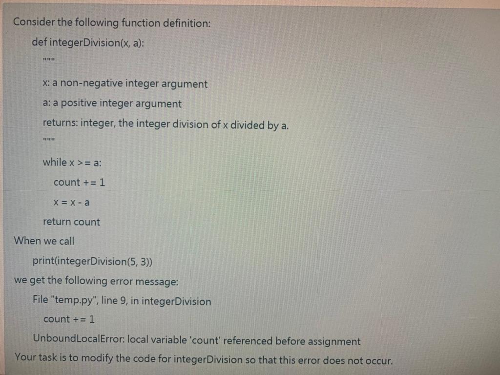 Solved Consider the following function definition: def | Chegg.com