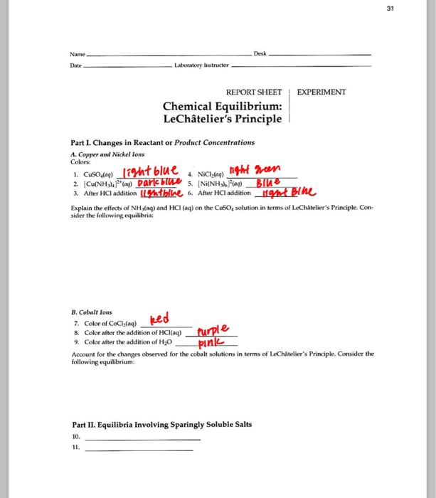 31 Name Desk Date Laboratory Instructor REPORT | Chegg.com