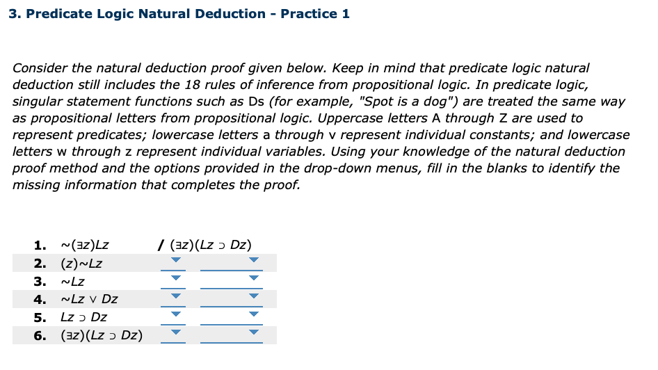 Solved 3. Predicate Logic Natural Deduction - Practice 1 | Chegg.com