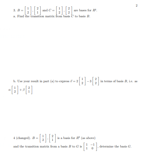 Solved 2 011-c-1[- tas he is a. Find the transition matrix | Chegg.com