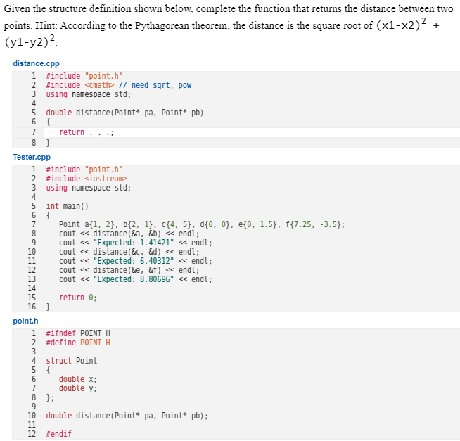 Solved Given the structure definition shown below, complete | Chegg.com