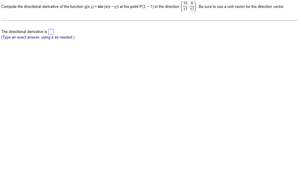 Solved Compute the directional derivative of the function | Chegg.com