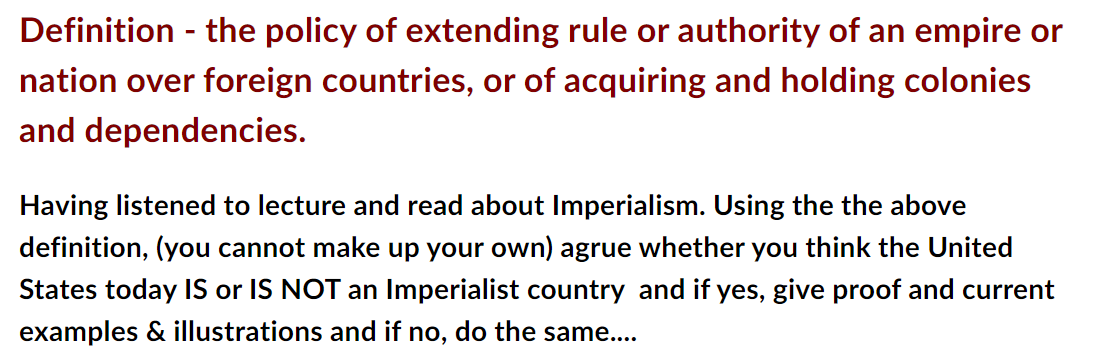 Definition - the policy of extending rule or | Chegg.com