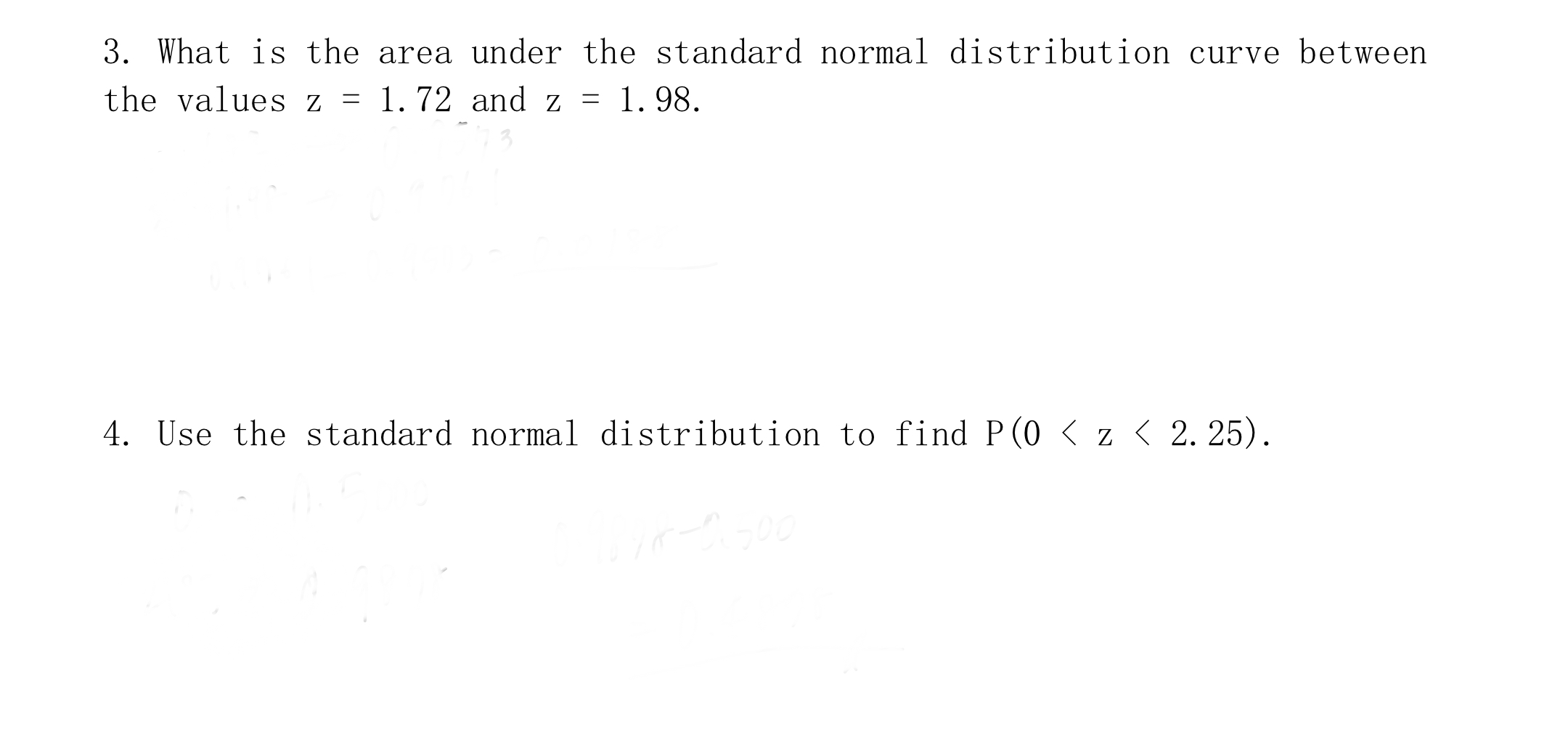 Solved 3. What is the area under the standard normal | Chegg.com