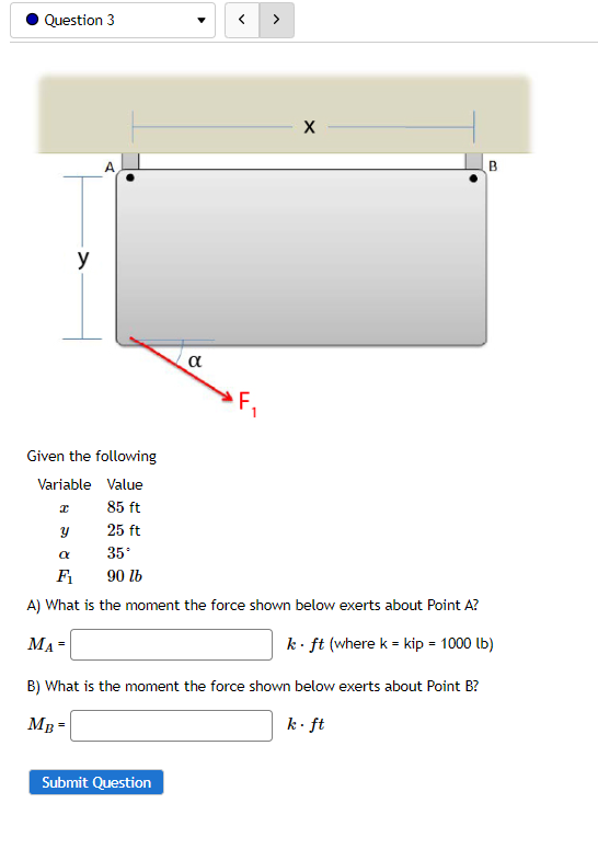 Solved Given the following A) What is the moment the force | Chegg.com
