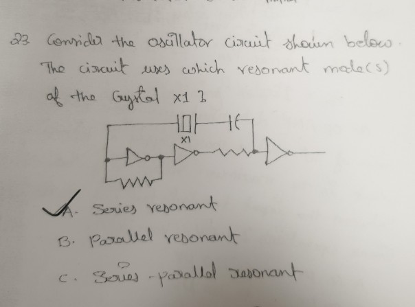 Solved 23. Consider the oscillator circuit shown below The | Chegg.com