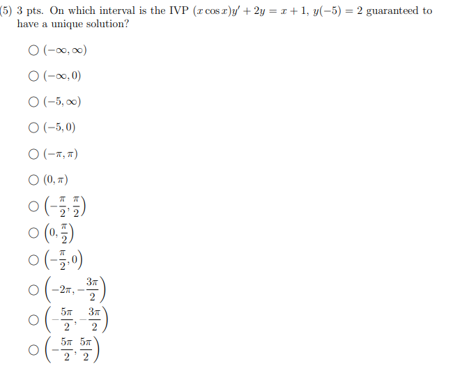 Solved 5 3 Pts On Which Interval Is The 
