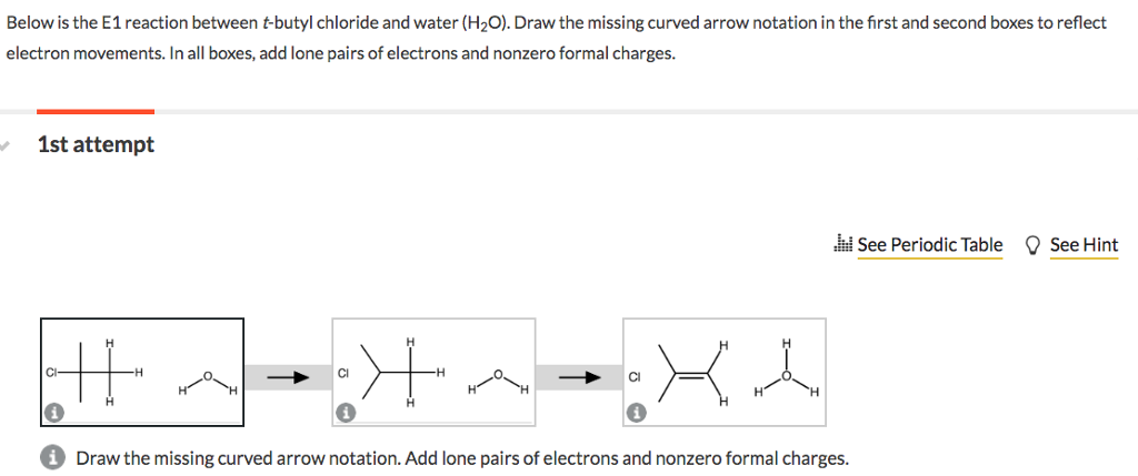 Solved Below Is The E1 Reaction Between T Butyl Chloride And