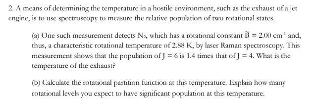 Solved 2. A means of determining the temperature in a | Chegg.com