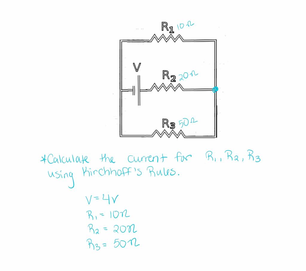 Solved Calculate I1, I2, and I3 using Kirchhoff's junction | Chegg.com