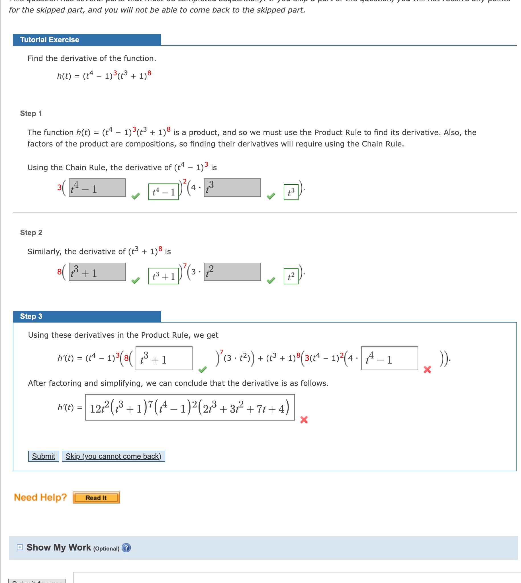 Solved for the skipped part, and you will not be able to | Chegg.com