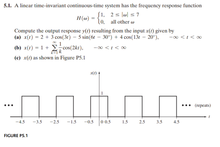 Solved = 5.1. A linear time-invariant continuous-time system | Chegg.com