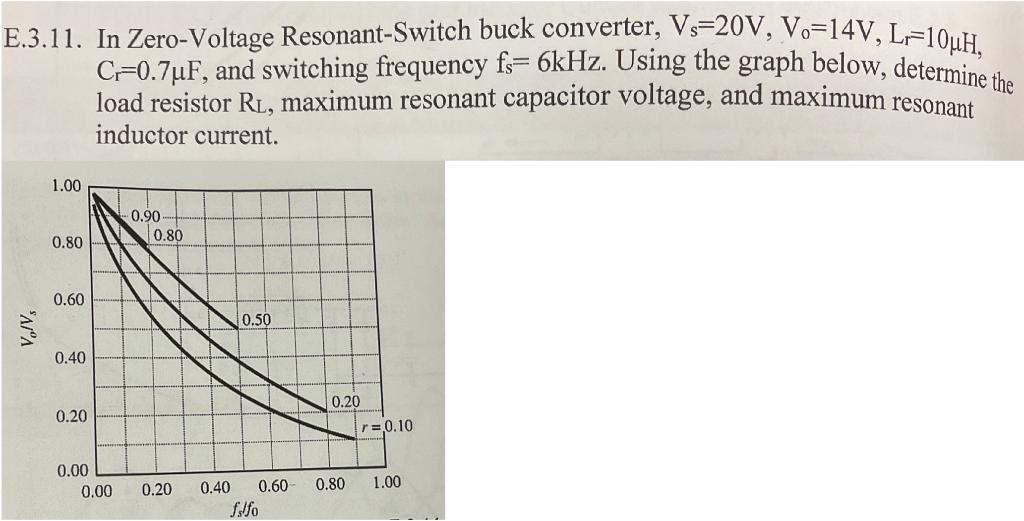 Solved 3.11. In Zero-Voltage Resonant-Switch buck converter, | Chegg.com