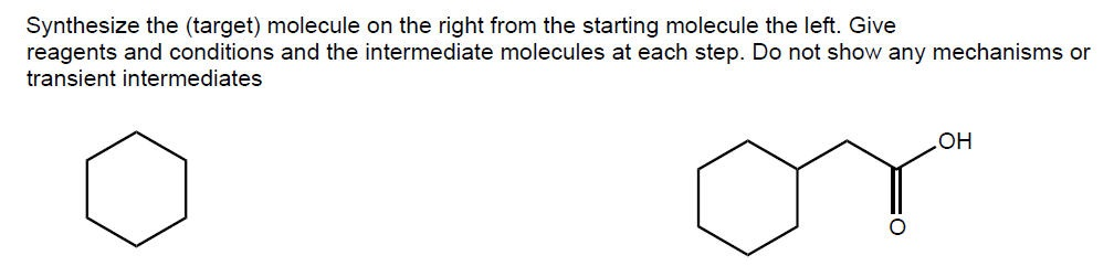 Solved Synthesize the target) molecule on the right from the | Chegg.com