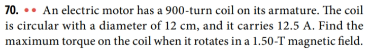Solved 68. - A 12-cm-diameter circular wire loop carries a | Chegg.com