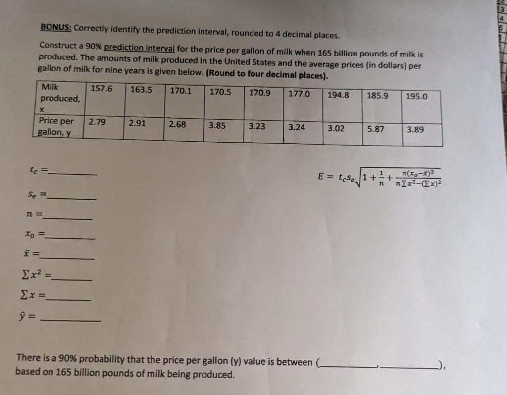 Solved Construct a 90% prediction interval for the price per | Chegg.com