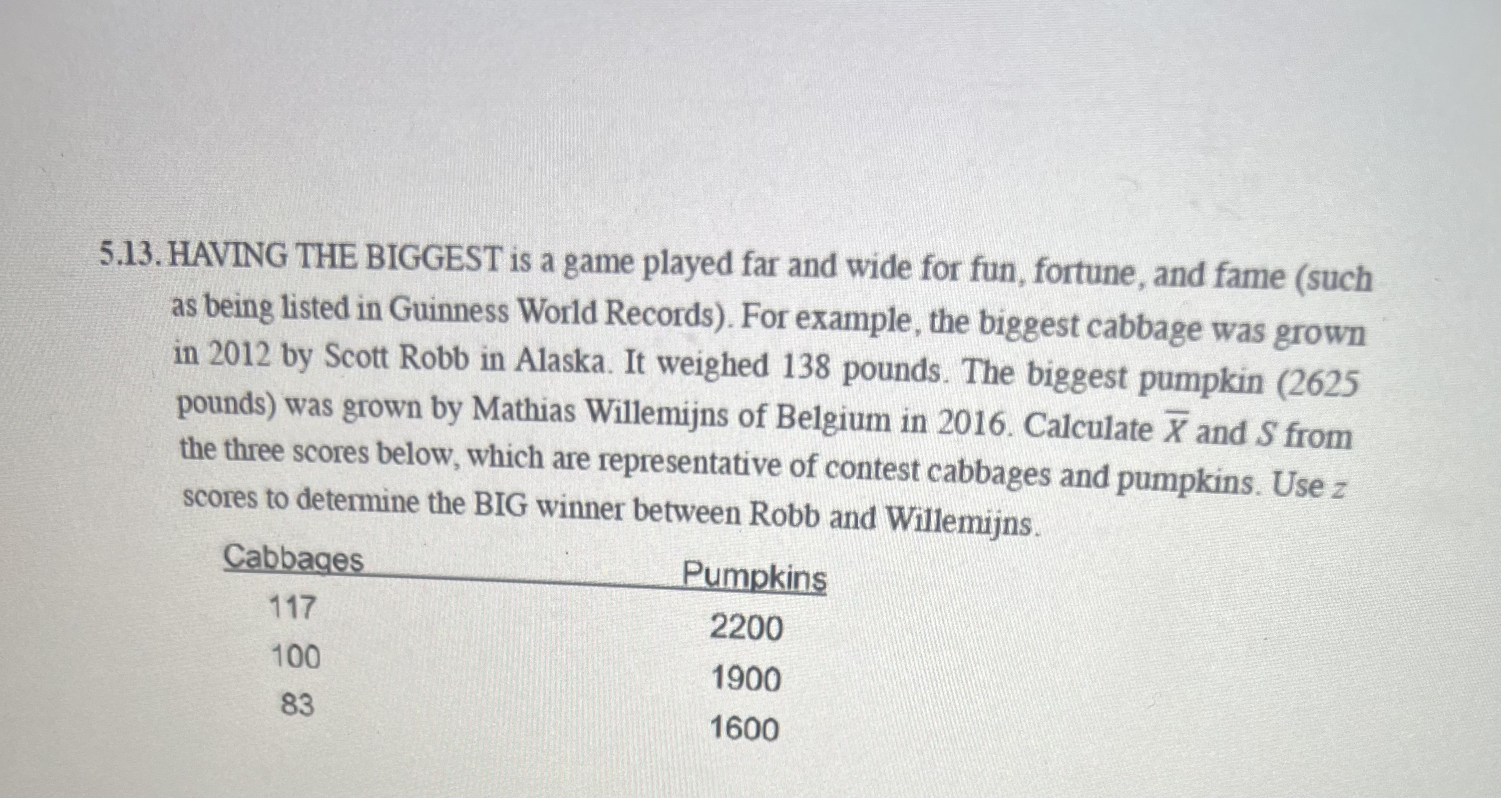 Solved 5 13 HAVING THE BIGGEST Is A Game Played Far And Chegg